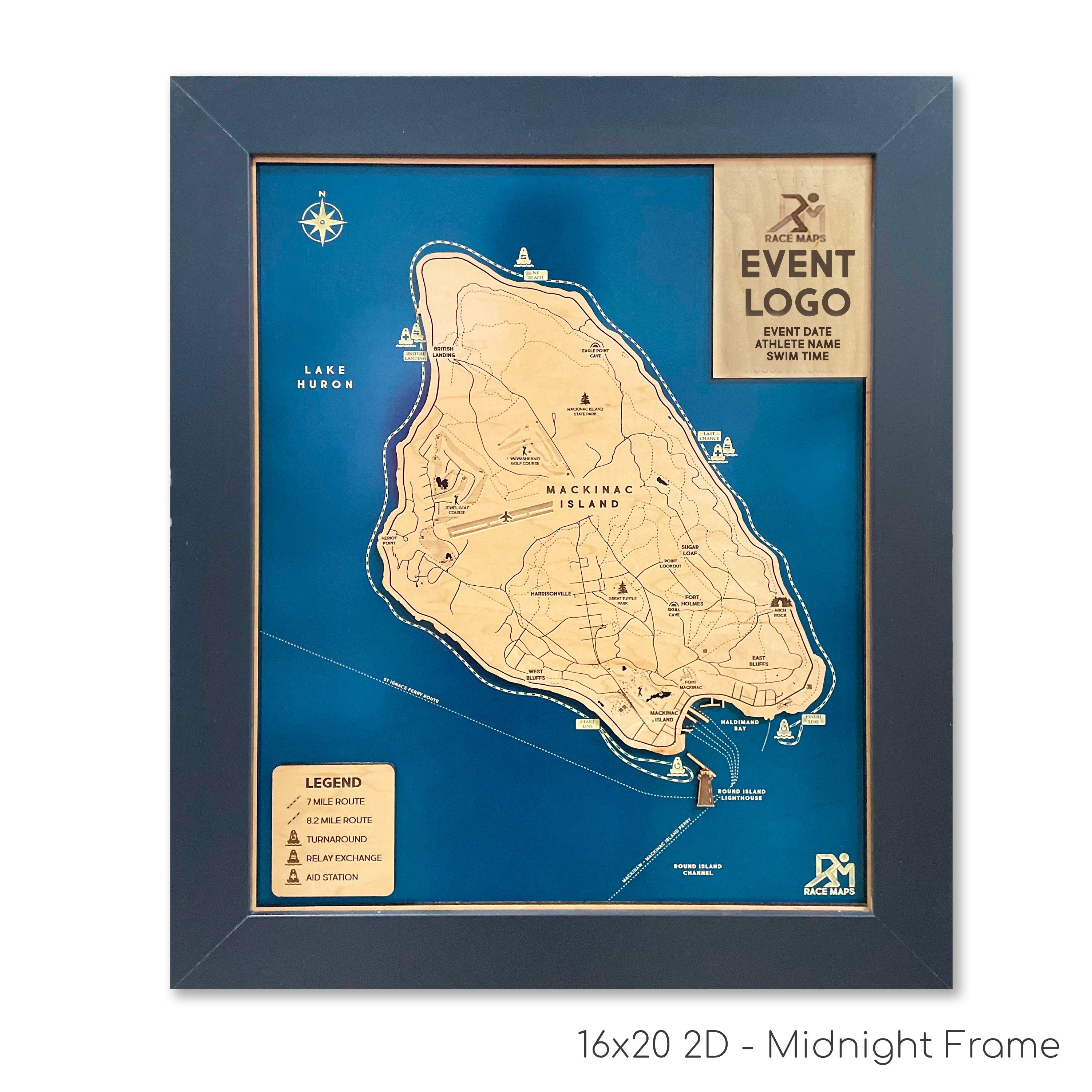 Custom Swim Map | Wooden Map Art | Race Maps